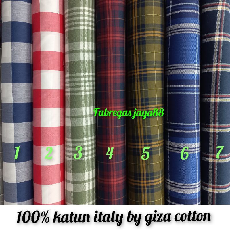 KATUN Premium checkered Italian cotton fabric by giza cotton house ...
