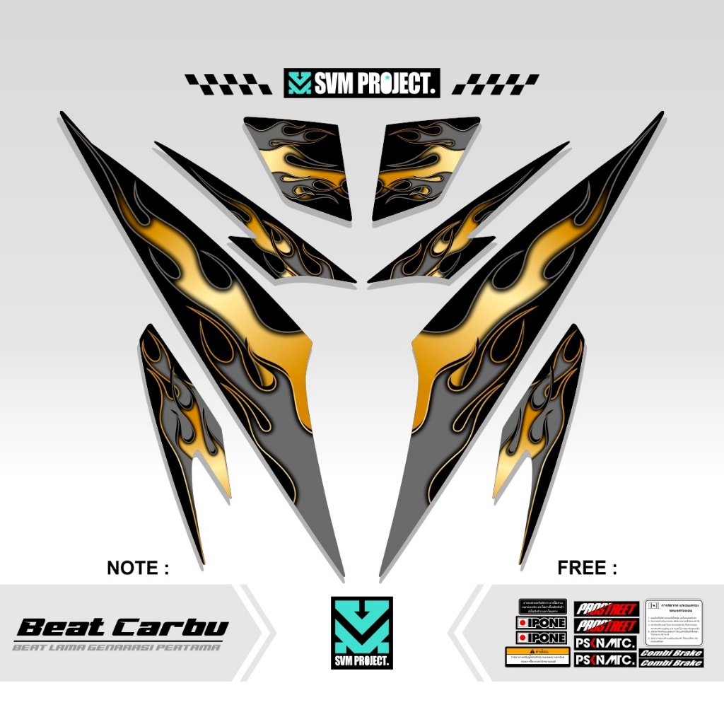 Carbu NEW BEAT STRIPING MOTIF 23 / KARBU BEAT STICKER / ICON108 / OLD ...