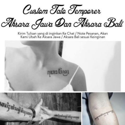 CUSTOM TEMPORARY JAVANESE Script REQUEST TATTOO BALI Script WRITING ...