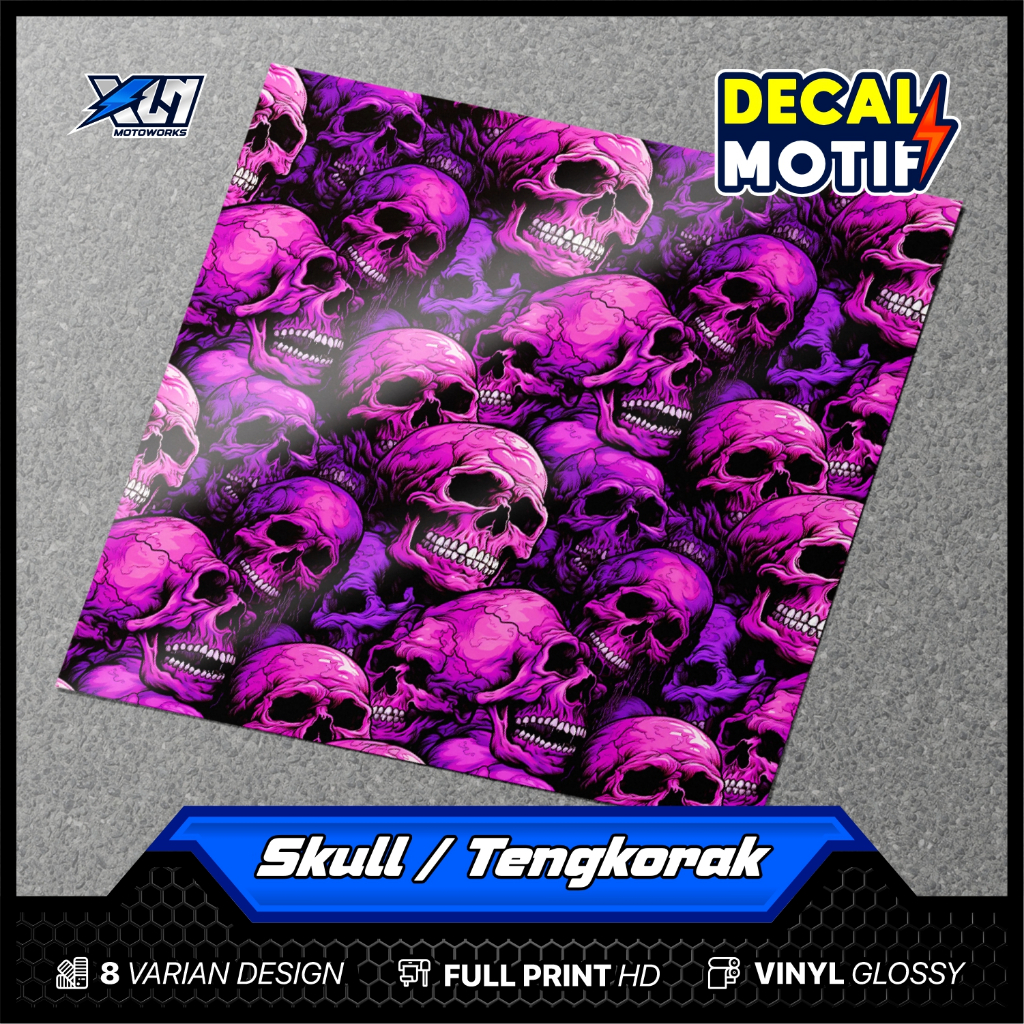 Sticker Sticker Decal Motif Monster Skull Size 50x50 cm | Shopee ...