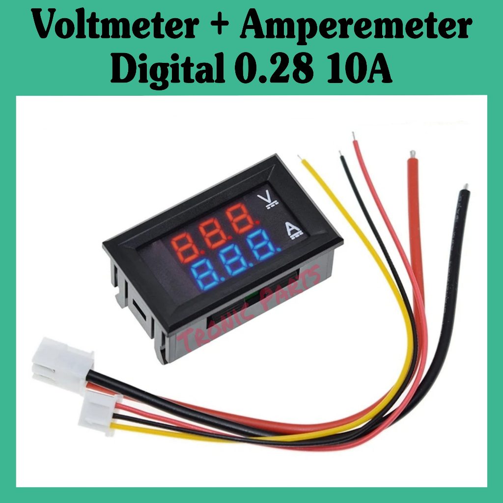 Dual Voltmeter Ammeter DC Digital LED 0.28 100V 10A Combo Display ...
