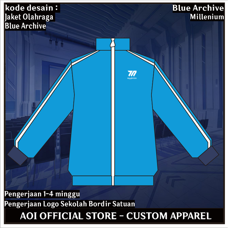 Millennium Blue Archive Track Top Sports Jacket | Shopee Philippines