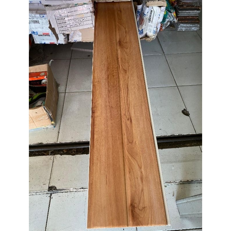 KAYU Maihome Pvc Ceiling Brown wood Grain Doff Laminated Grout (wood 10 ...