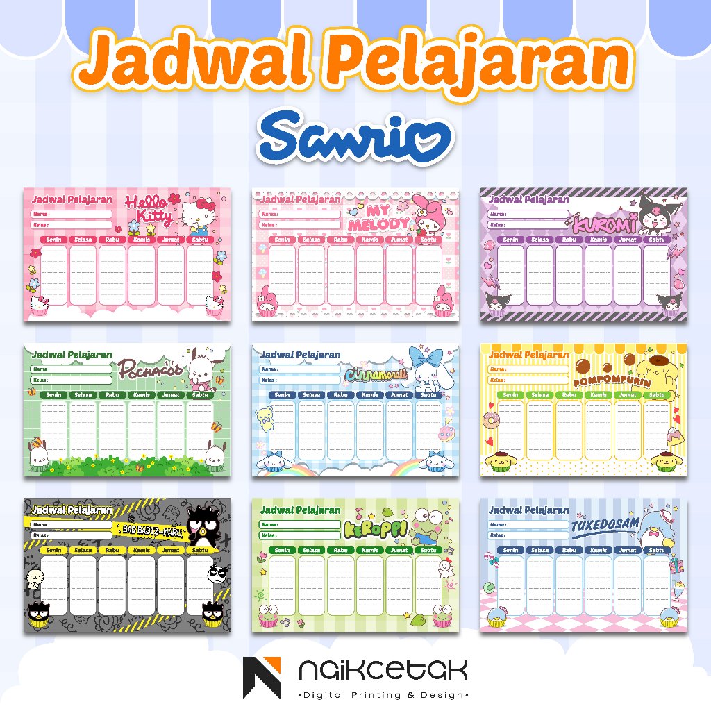SANRIO NAME CUSTOM LESSON SCHEDULE | Shopee Philippines