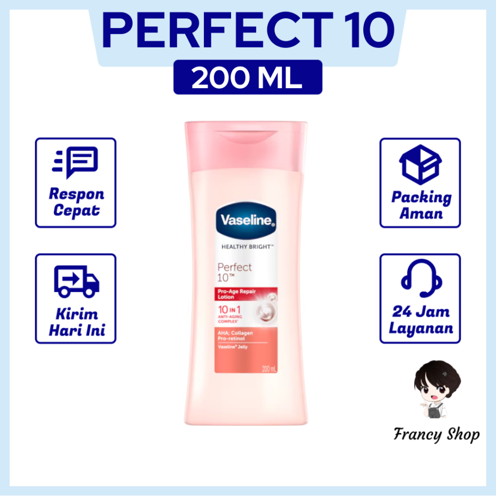 Vaseline Healthy Bright White Perfect 10 Lotion 200 ml | Shopee Philippines