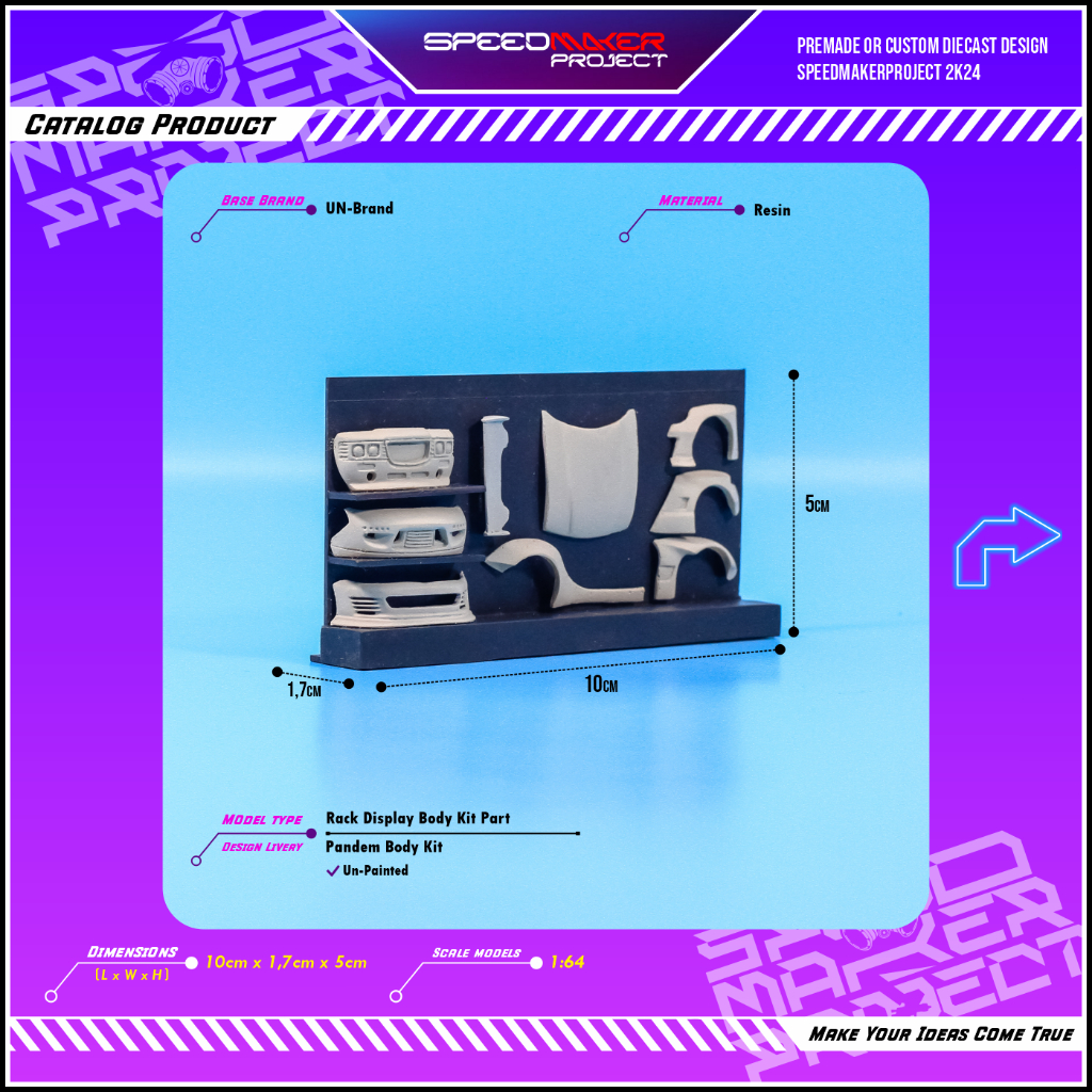 Display Rack Body Kit Pandem Accesories Diorama Workshop Rack Diecast ...