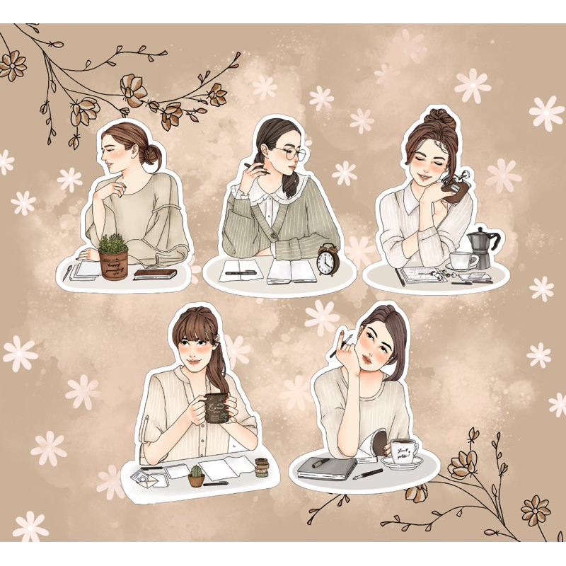 Journal girls sticker | Sticker girl aesthetic journal | Stickers For ...