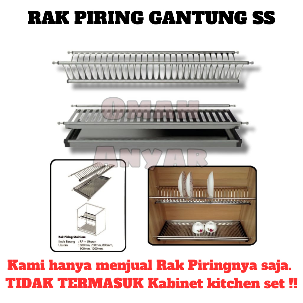 Hanging Dish Rack Coaster Kitchen Cupboard Set Stainless Steel Huben ...