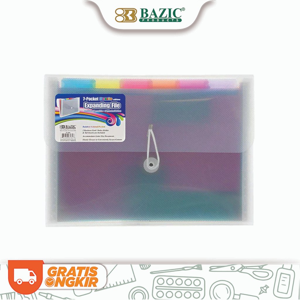 Bazic 7 Pocket Folio Expanding File - 7-Section Harmonica Folder ...