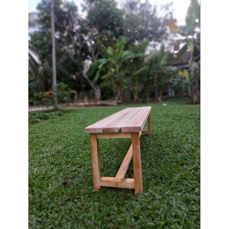KAYU Long Bench, Mahogany And sengon 1.5 Meters Mahogany Wood Original ...
