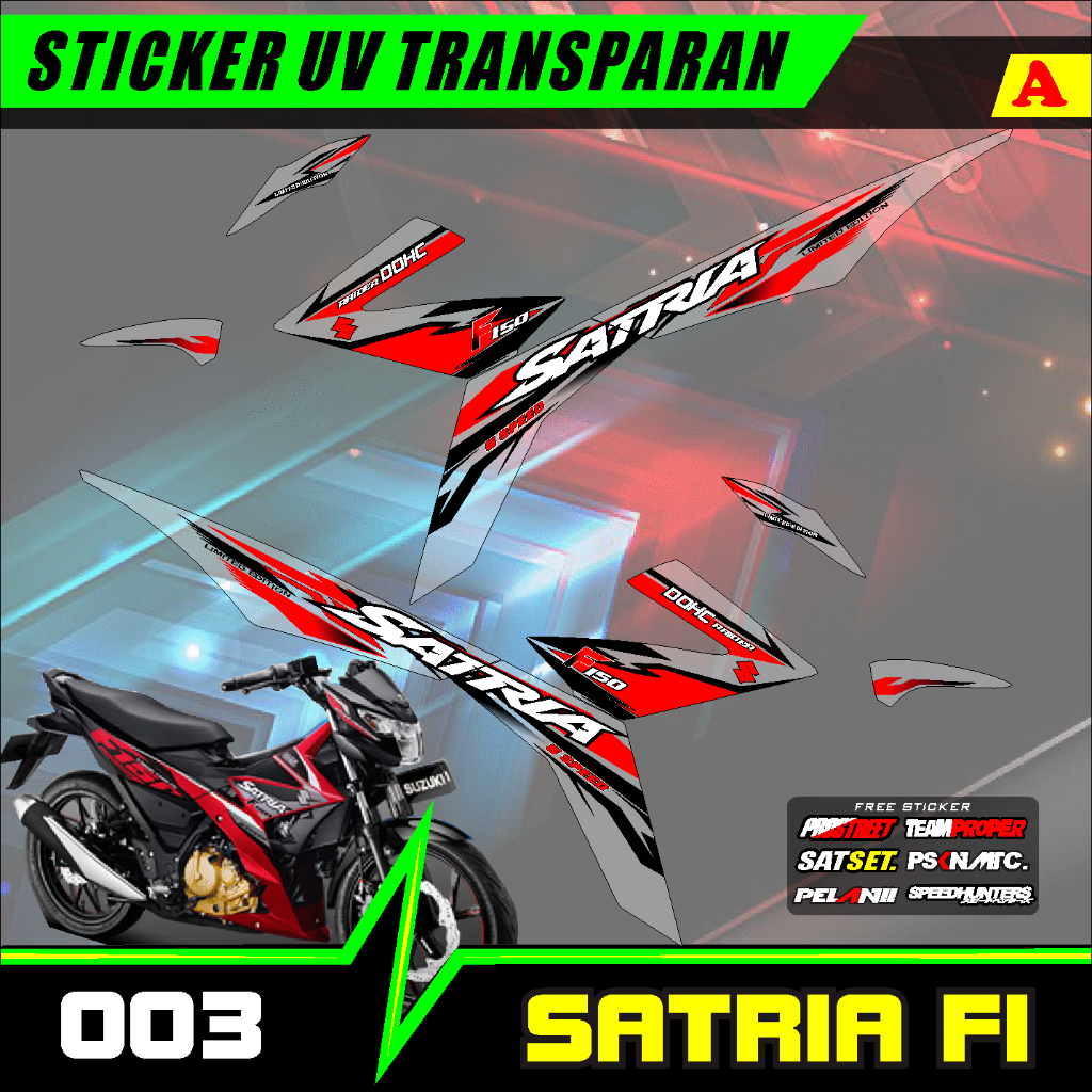Satria FI Injection Transparent Sticker Striping | Cool TRANSPARENT ...
