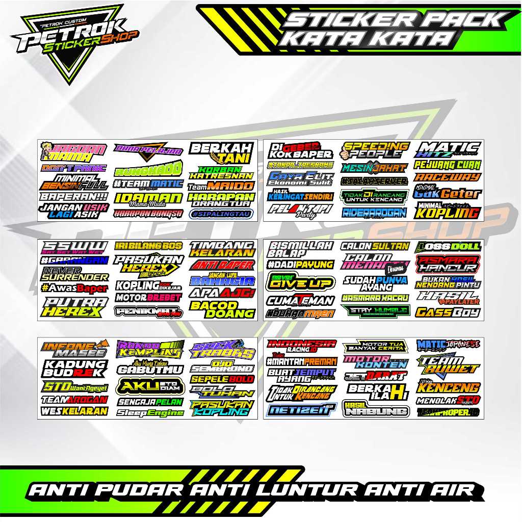 Viral WORDS STICKER PACK / LATEST WORDS STICKER / HELMET STICKER ...