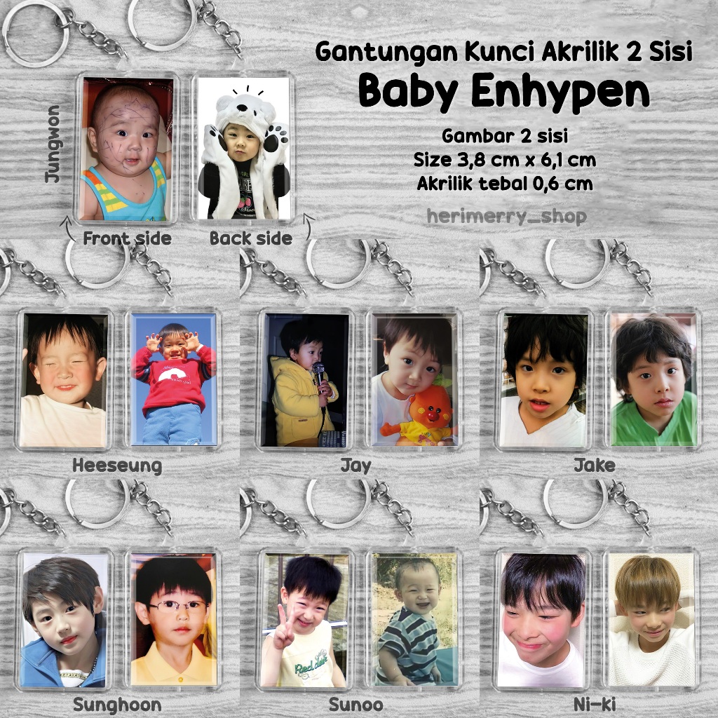 GANTUNGAN Baby ENHYPEN CHILDHOOD Acrylic Keychain - KPOP Merchandise ...