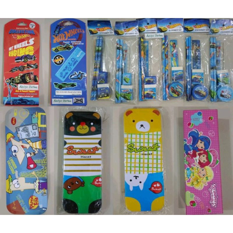 Hotwheels hot wheels stationery set pencil ruler eraser shavings car ...