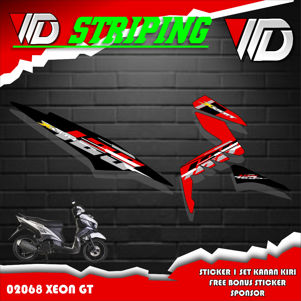 02068 xeon gt motorbike Striping sticker with the latest cool ...