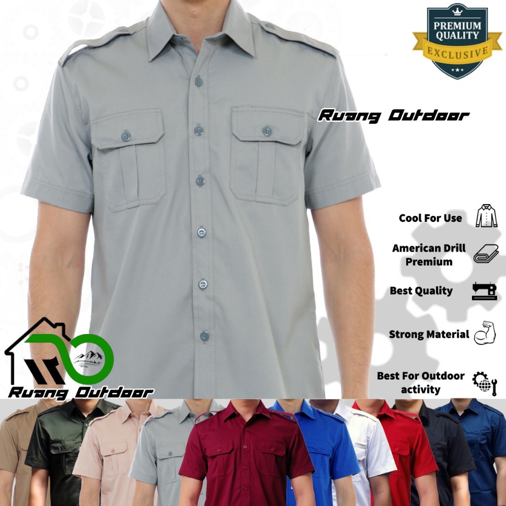 KEMEJA Jumbo Short PDL Shirt - Short Sleeve PDL PDH Field Shirt ...