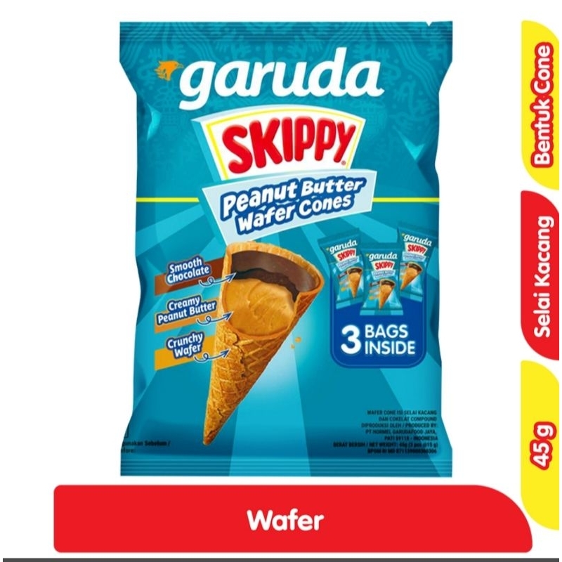 Garuda Skippy Wafer Cones Peanut Butter 45 gr | Shopee Philippines