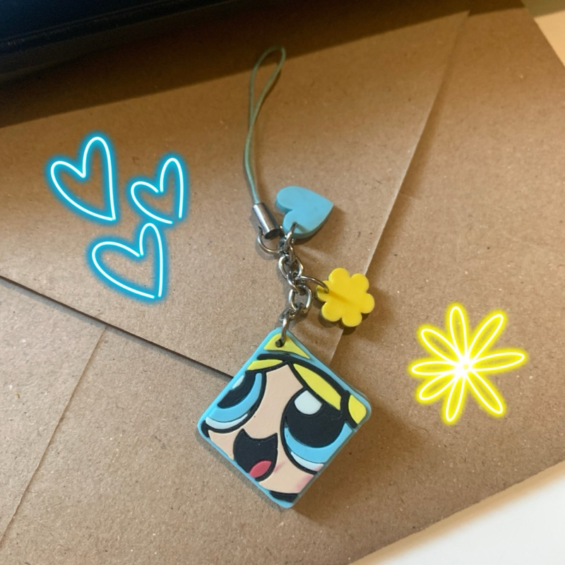 GANTUNGAN Gacha Powerpuff Girls Bubbles Keychain Strap PPG Cute Kawaii ...