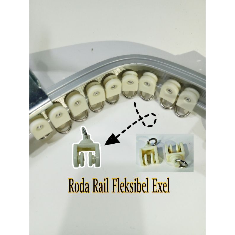 Exel Elastic Curved Curtain Rod Wheel/Flexible Curtain Iron Wheel ...