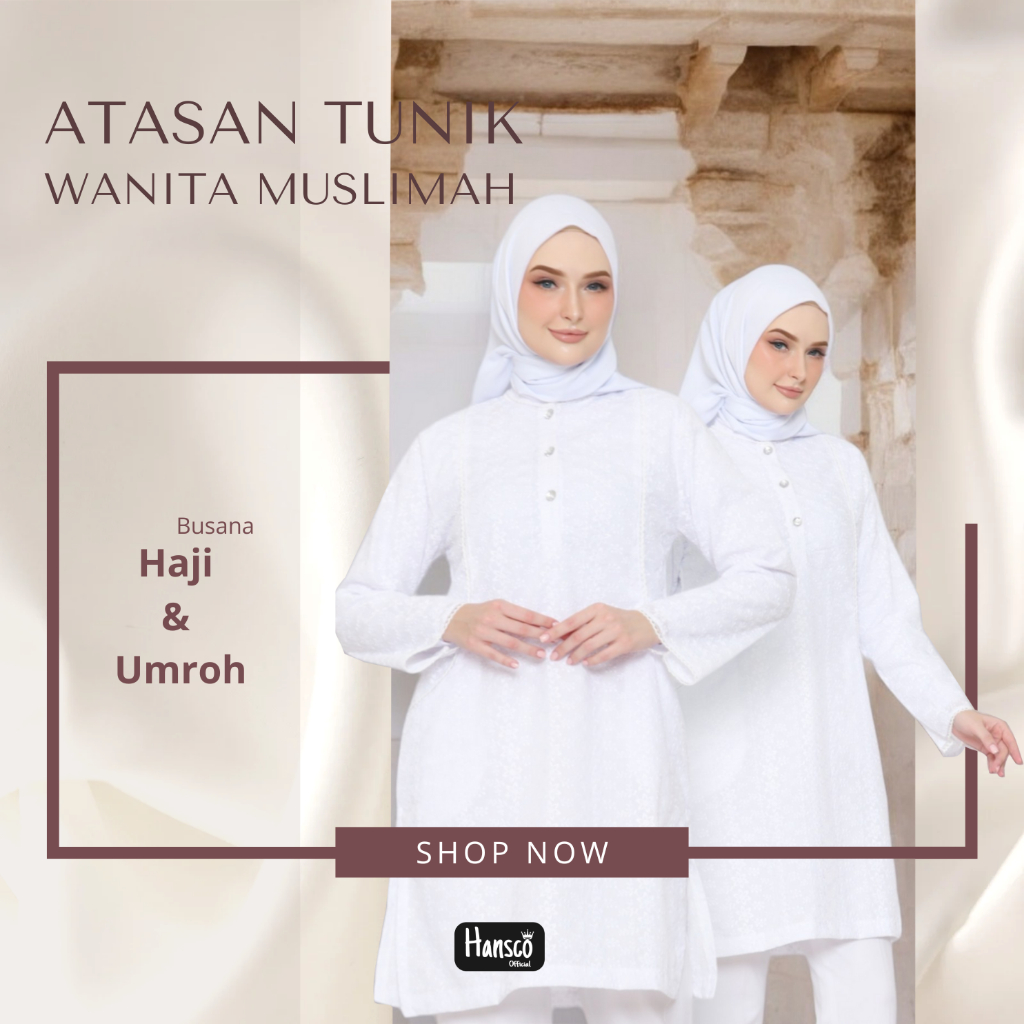 PUTIH Umrah Shirt, White Ihram Tunic Top, Full Embroidery, Hajj Umrah ...