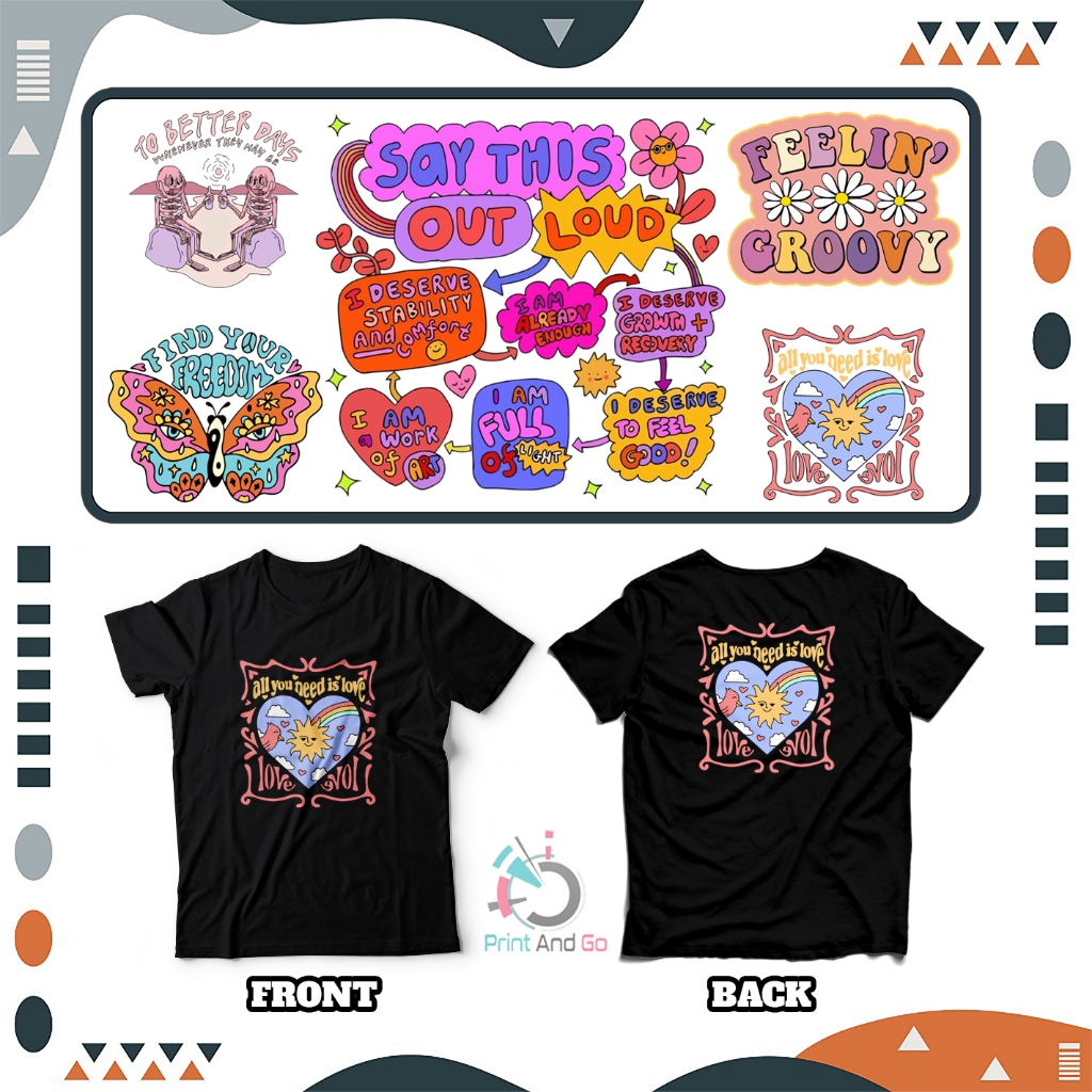 DTF SCREEN PRINTING IRONING SCREEN PRINTING VISUAL GROOVY THEME (SIZE ...