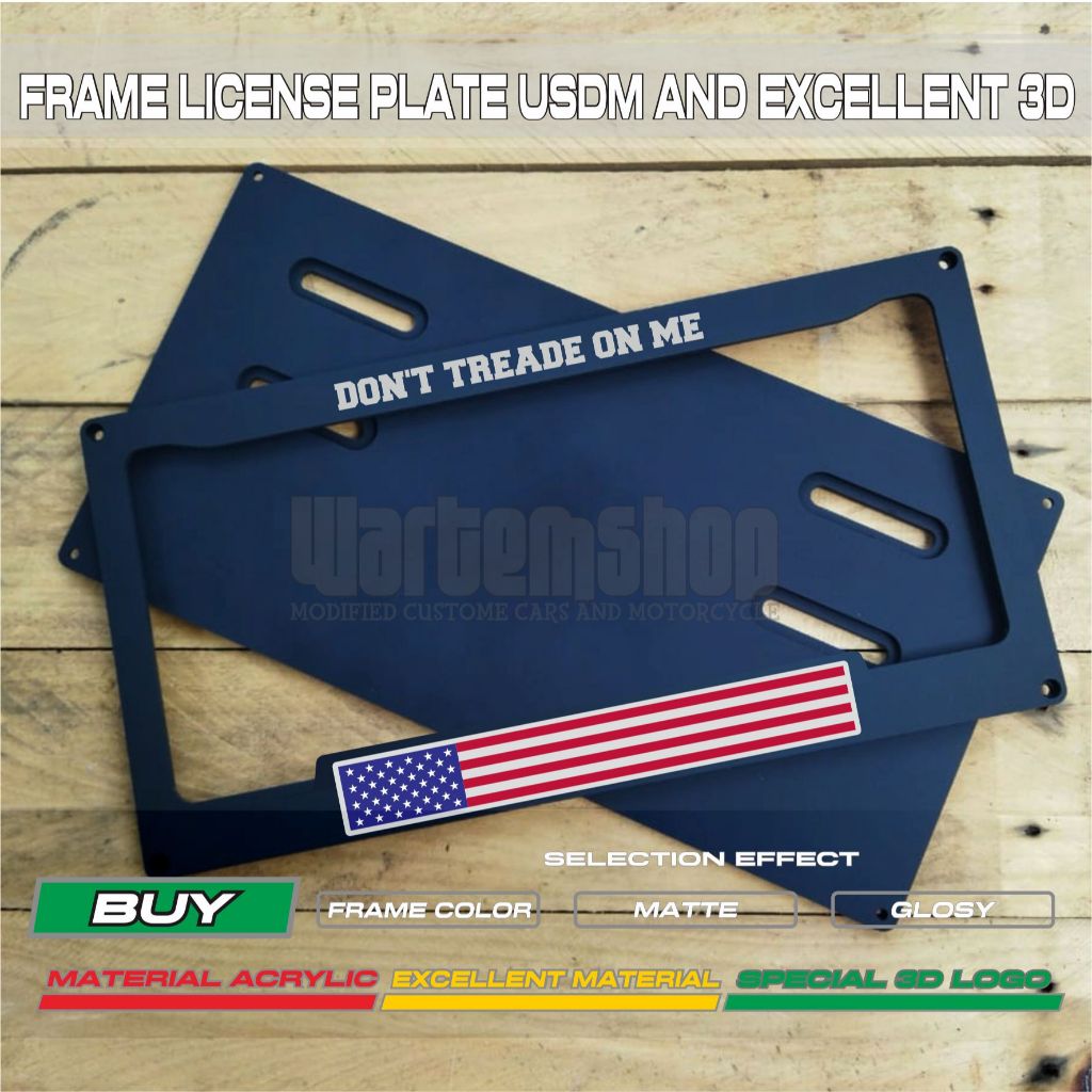 Frame LICENSE PLATE CUSTOM UNIVERSAL JDM AND USDM 3D FLAG Buttonscarves ...