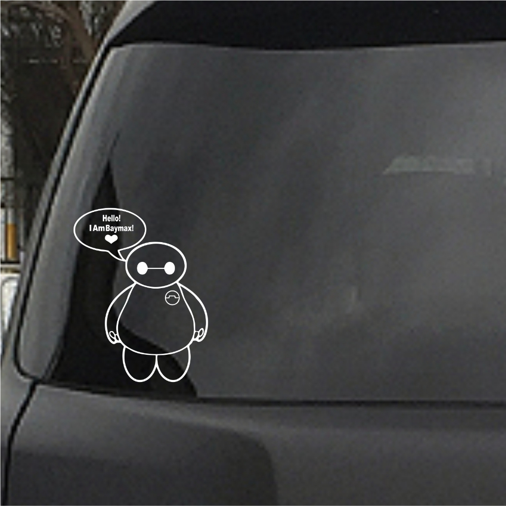 BLIGHOO CUTTING STICKER CAR WINDSHIELD HELLO I AM BAYMAX CUTE 15 CM BIG ...