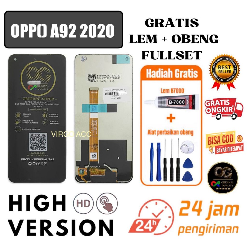 Klcd OPPO A92 2020 fullset free Glue+Screwdriver/LCD TOUCHSCREEN OPPO ...