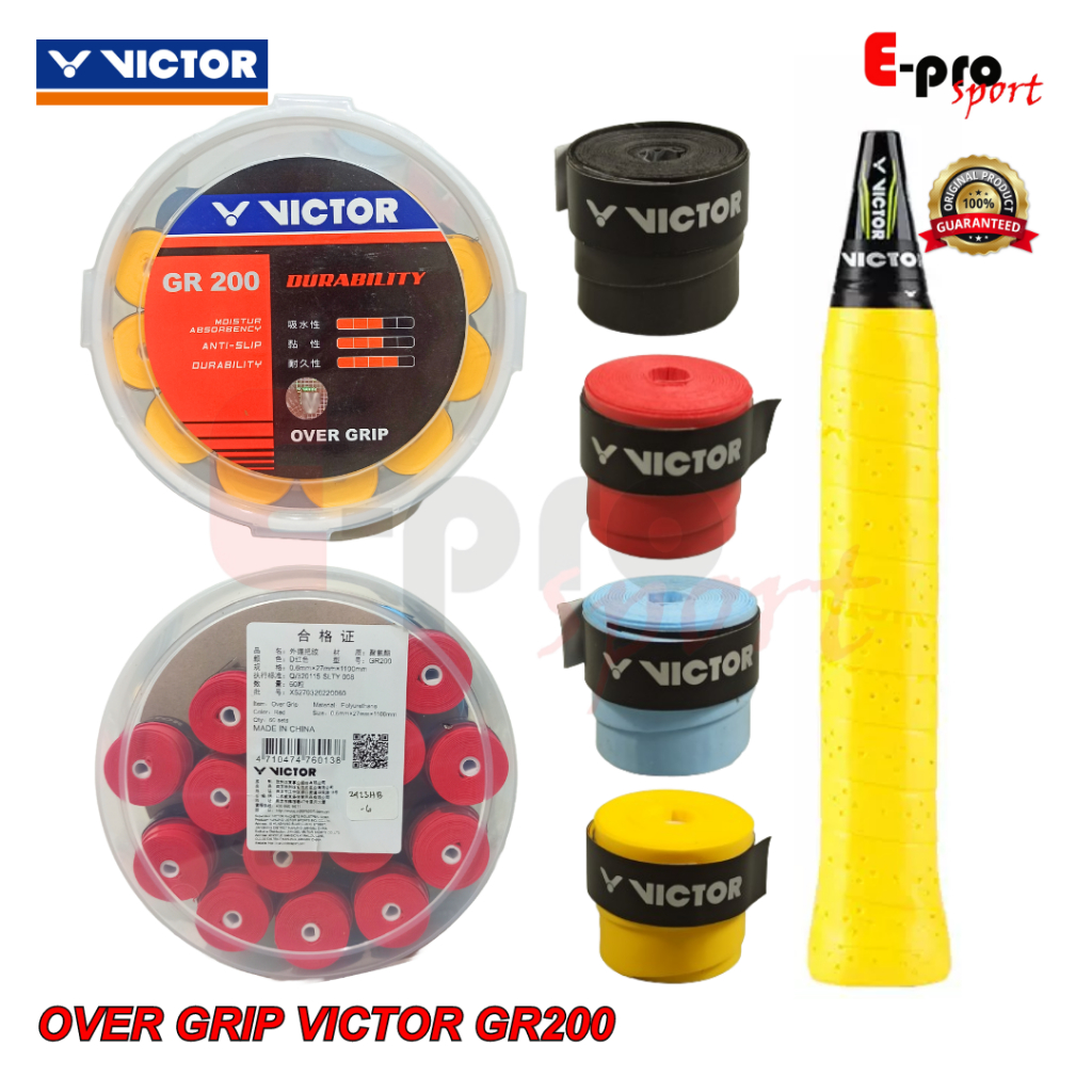 Badminton Grip Victor GR 200 Over Grip Rubber Badminton Racket GR200 GR ...
