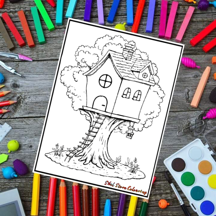 Home Theme Children's Drawing Coloring Paper/House V1/Drawing Paper (10 ...