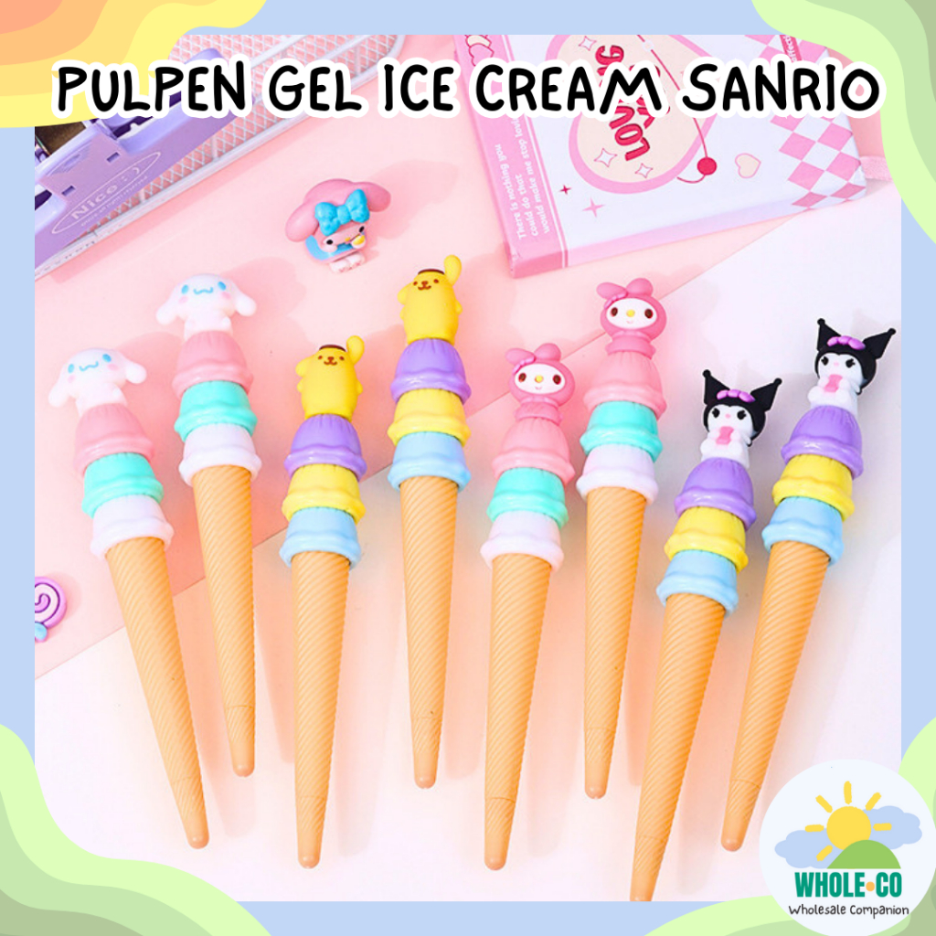 Sanrio Premium Melody Kuromi Ice Cream Gel Pen Purin Cinnamoroll Ice ...