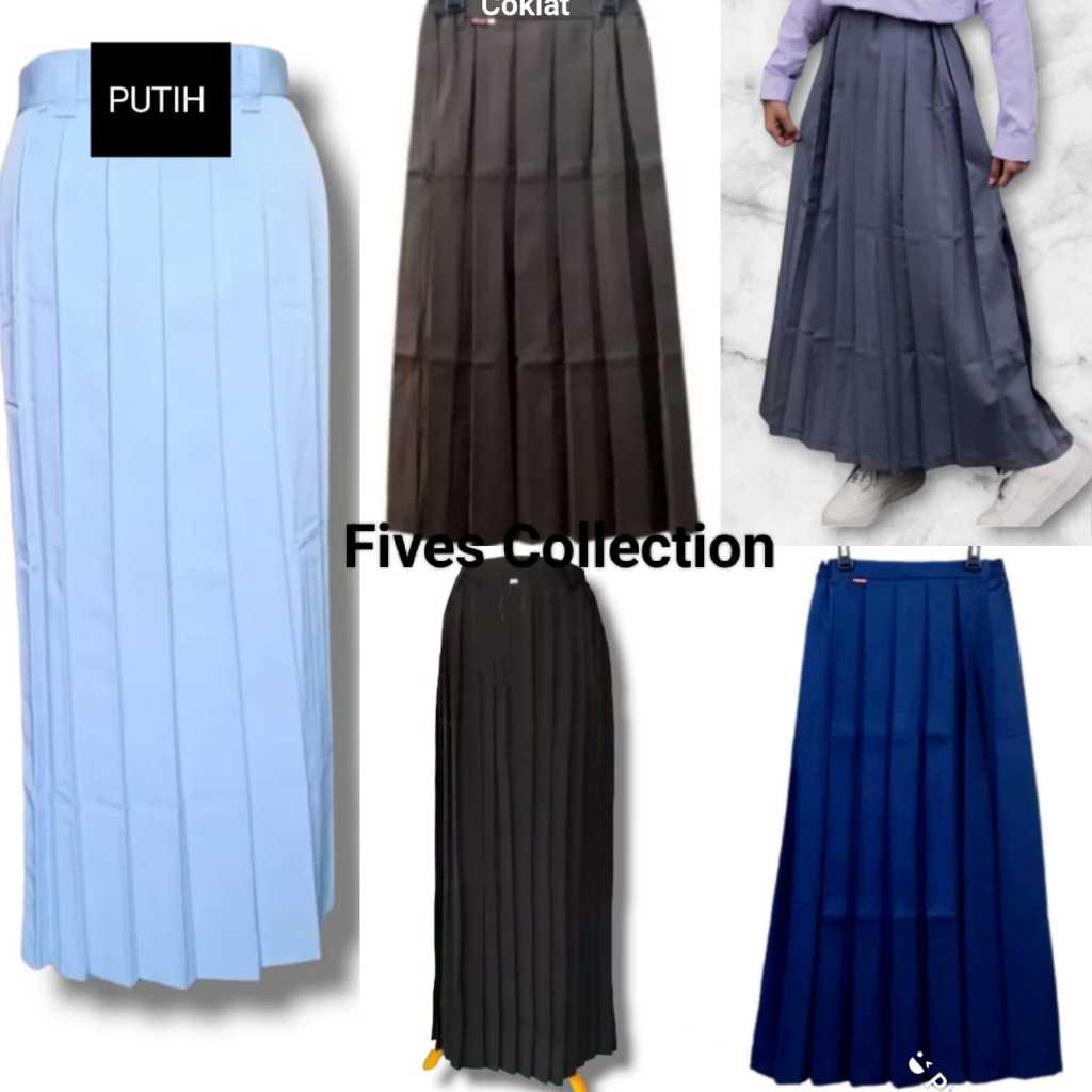 PUTIH HITAM Long skirts for junior high school/long skirts with patch ...