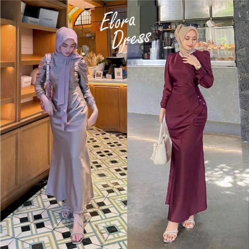 Elora DRESS Satin Silk Premium Women's Fashion Clothes Graduation ...