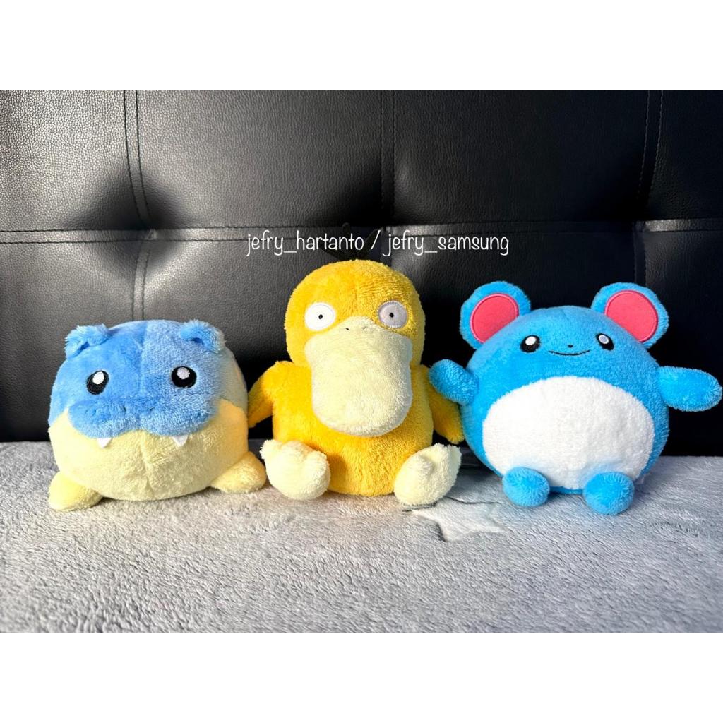 Pokemon Doll Psyduck Spheal Marill Soft Blue Plush Original Banpresto ...