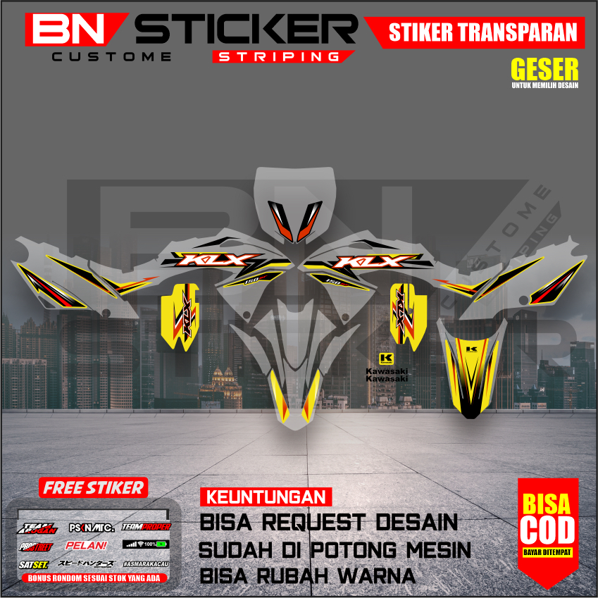 Transparent STRIPING KLX 150 FACELIFT CUSTOM KLX 150 UV STRIPING ...