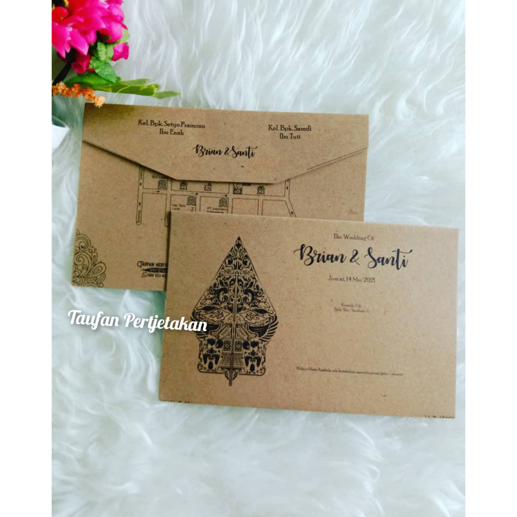 Free WEB Kraft Wedding Invitations FREE FOLDED Custom Design Javanese ...