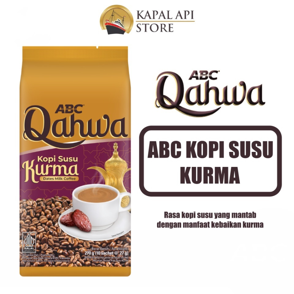 Abc Qahwa Date Milk Coffee 270 grams Contains 10 Sachets | Shopee ...