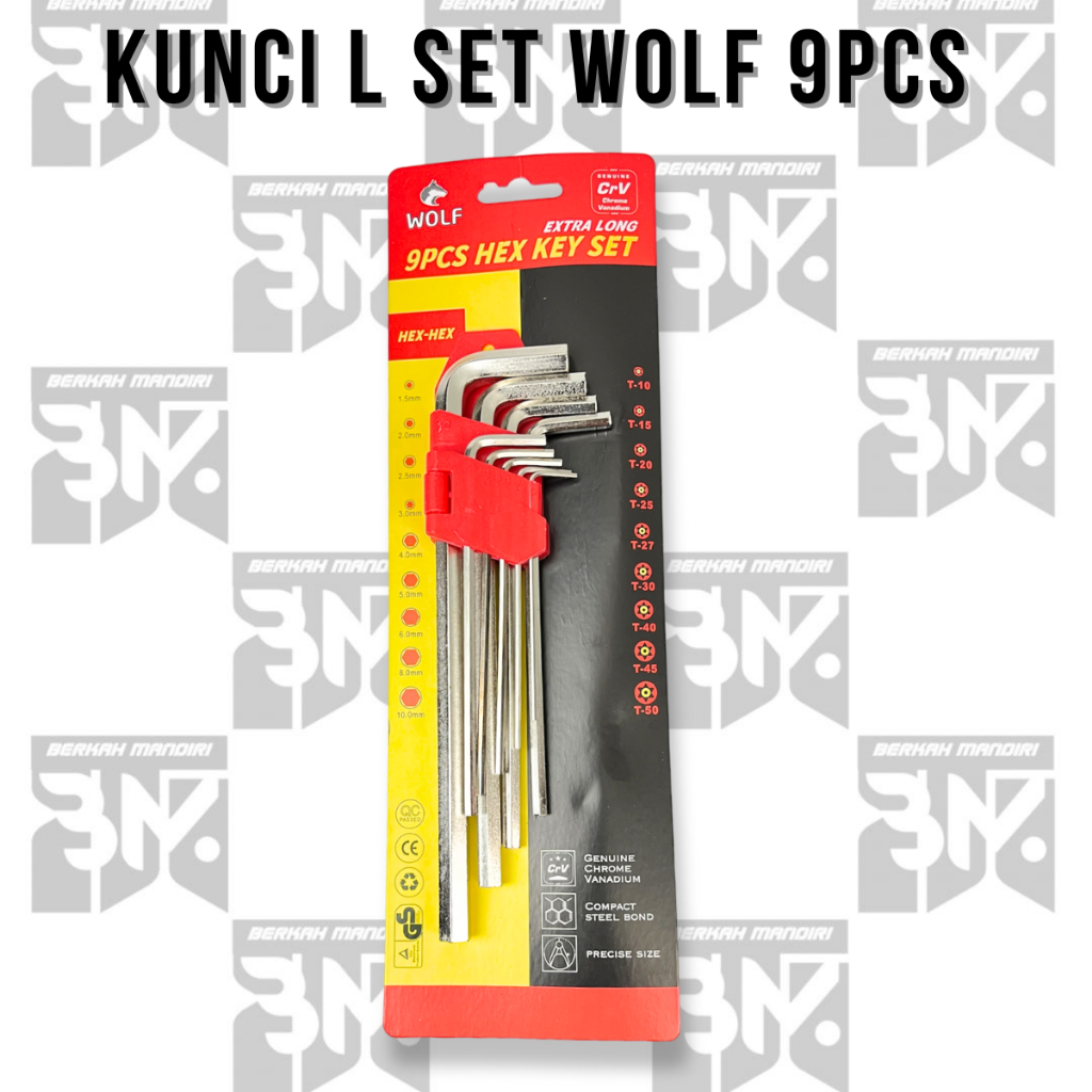 L Key Set Long Wolf Hex Key Set 9Pcs L Long Wolf Key Wolf L Long Key ...