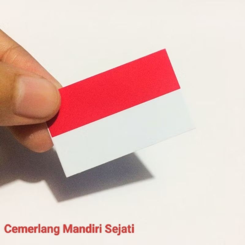 MERAH SINGLE RED AND WHITE FLAG CHEEK STICKER / RED AND WHITE FLAG ...