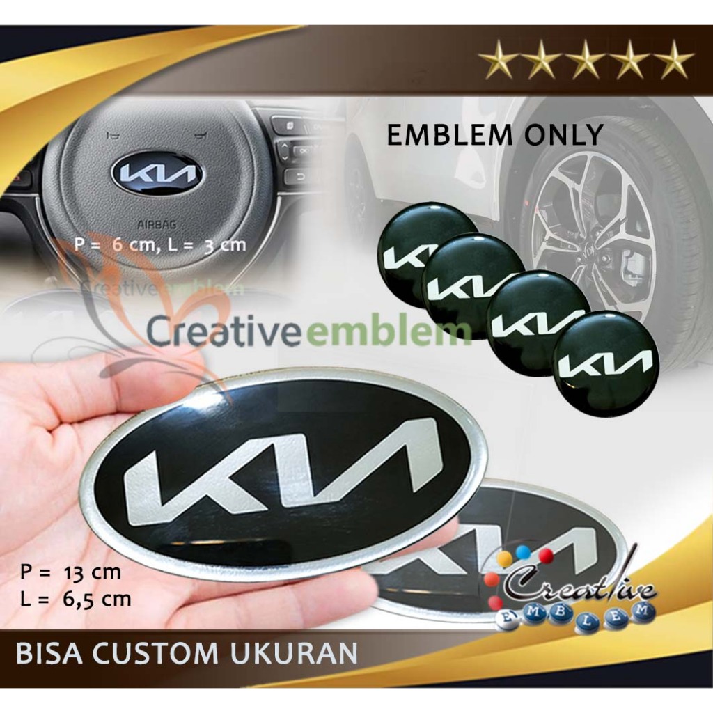 Kia logo Emblem Front - Rear+Hub Hubcap & KIA RIO Stir (1Set) | Shopee ...