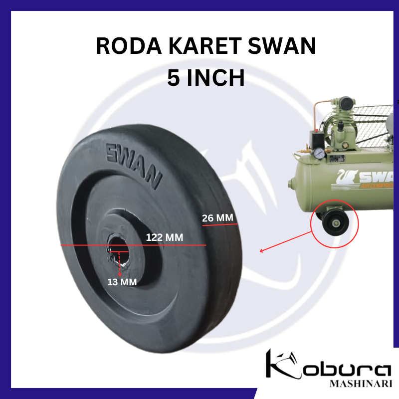 Swan Compressor Rubber Wheel 5" Inch Original Genuine SWAN Air ...