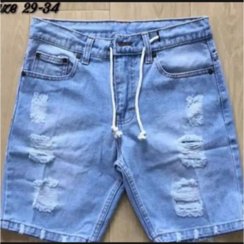 Adult men's ripped short Jeans, ripped broshot | Shopee Philippines