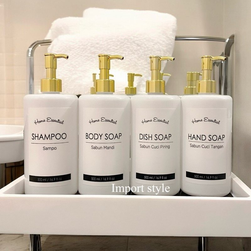 PUTIH Exclusive GLOSSY WHITE bottle 500ml WRITING BOX aesthetic bottle ...