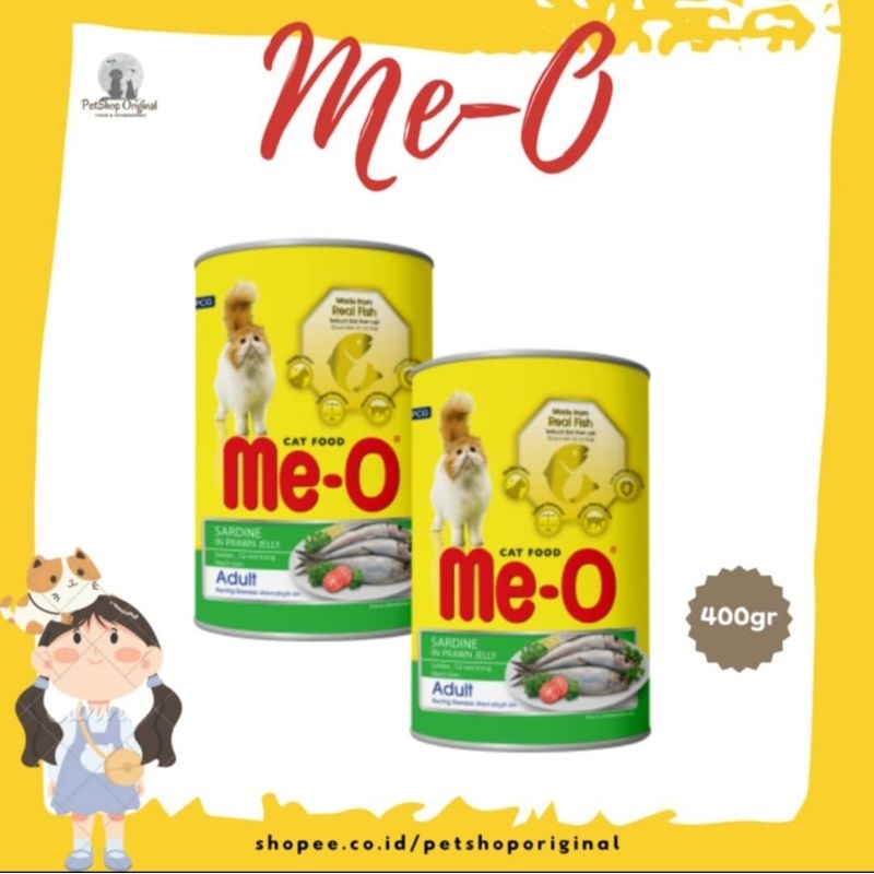 Me-o Adult Sardine in Prawn Can 400gr | Shopee Philippines