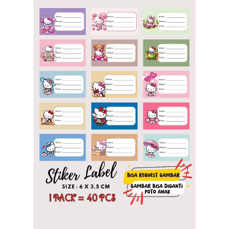 Custom TEXTBOOK LABEL STICKER TEXT FREE DESIGN CAN USE PHOTOS USE ...