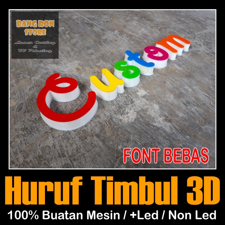 MESIN Acrylic 3D Raised Letters / Mica - Embossed Letters - 100% ...