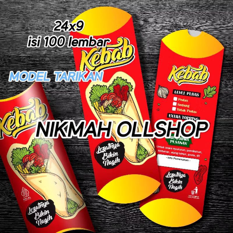 100 sheets premium kebab box / premium kebab packaging / premium kebab ...