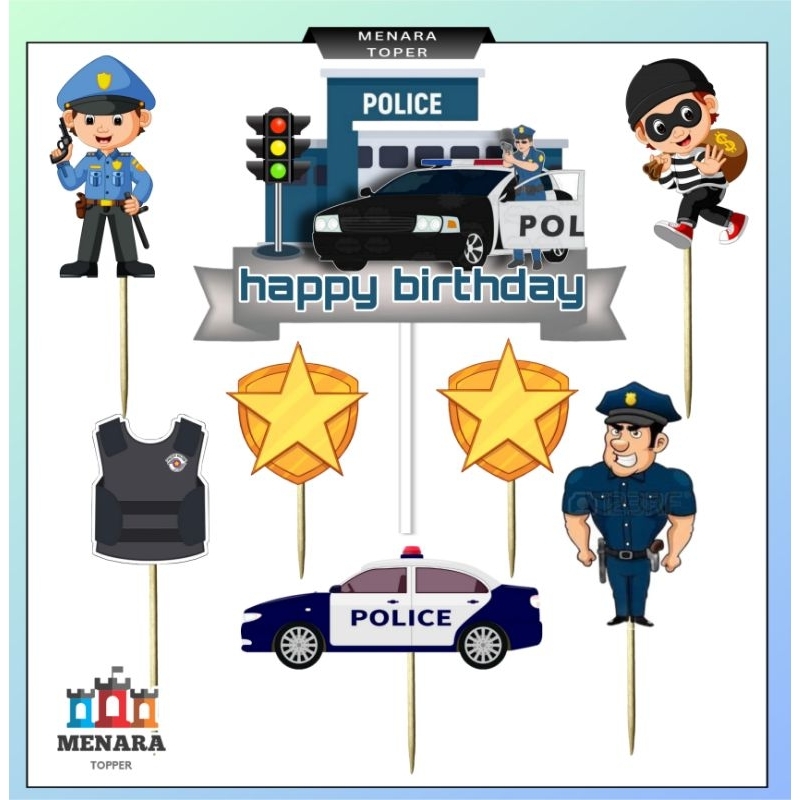 Cake topper / POLICE/POLISI theme birthday cake topper | Shopee Philippines