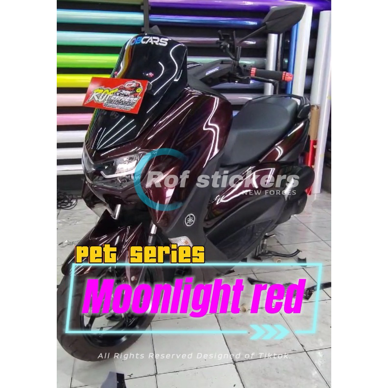 HITAM MERAH Motorcycle Scots sticker moonlight red black violet red pet ...