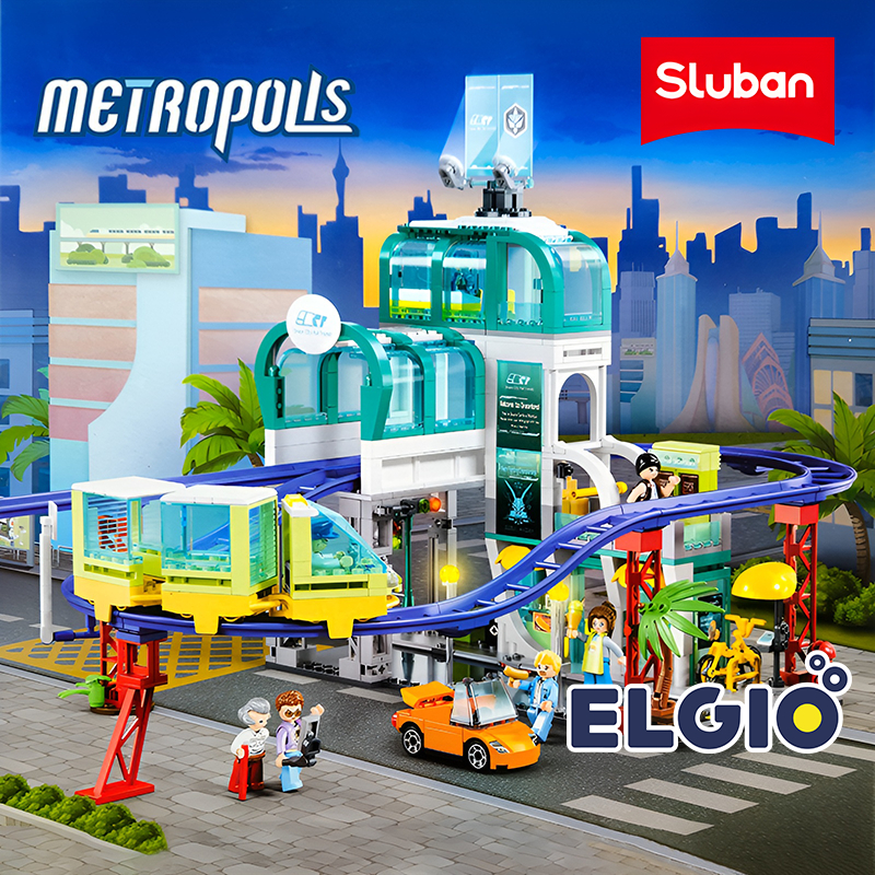 Sluban Bricks Train Station City Central Train Station Metropolis B1263 ...